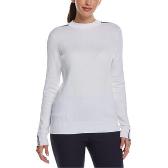 Callaway Pullover Top f&uuml;r Damen, Stehkragen (Leuchtend Wei&szlig;)