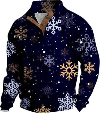 Generic Sweats pour hommes - Printemps Automne et Hiver - Manches longues - Noël - Impression 3D - Personnalité décontractée - Confortable - Ample - Demi bout