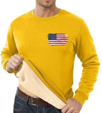 Generic Sweat à capuche en peluche pour homme - Printemps et automne hiver - Imprimé en 2D - Drapeau national rétro - Tendance - Velours épais - Col rond - Sa