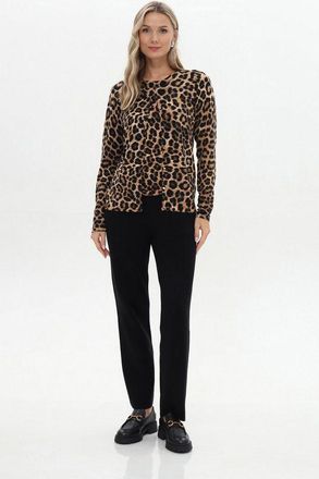 Passioni Cardigan Twinset mit Allover-Leoprint