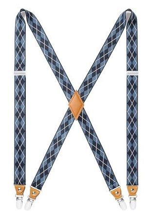 Hisdern Bretelles pour hommes avec 4 bretelles &agrave; clips m&eacute;talliques tr&egrave;s solides, taille unique, r&eacute;glable et &eacute;lastique, forme X