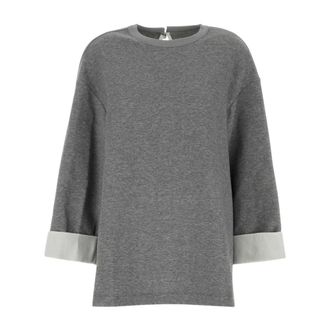 Carven Jt305 Seidenb&uuml;ndchen-Sweatshirt - - Sweatshirts & Hoodies - Damen - Grau - XS