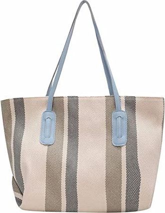 Generic Grand sac fourre-tout tendance en toile avec fermeture &eacute;clair, sac de banlieue d&eacute;contract&eacute;, sac &agrave; main en toile, grands sacs &agrave; bandouli&egrave;re, bleu, Larg