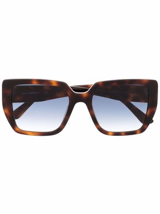 Karl Lagerfeld Sonnenbrille mit Oversized-Gestell - Braun