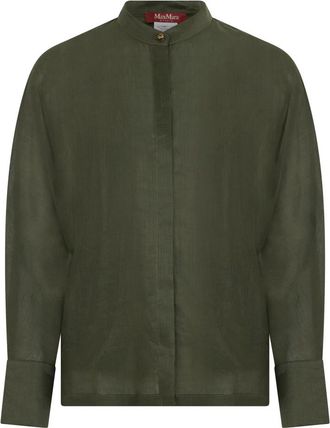 Max Mara Femme, Blouses et Chemises, Vert, Taille: 38 FR Korean Collar Shirt