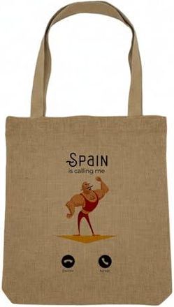 Fabulous Sac Shopping Tote Bag Aspect Lin - Spain Is Calling Me Machismo Stereotype - Sac de Courses Toile Epaisse 360g Beige Naturel Cabas Port&eacute; Epaule Solide