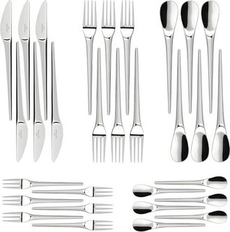 Villeroy & Boch Newmoon Besteck Set 30 teilig 6 Personen, Spülmaschinenfest, Besteckset, Tafelbesteck, Cutlery Set, Essbesteck Set, Gabel, Messer, Löffel, Edelstahl