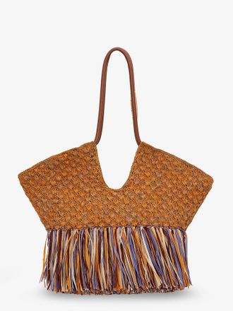 Zimmermann Womens Shoulder Bag Golden Time Orange Raffia