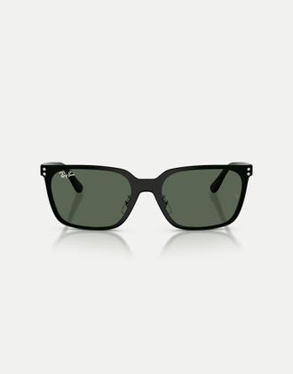 Ray-Ban Rb3784d - Lunettes de soleil carr&eacute;es avec verres verts - Argent&eacute;