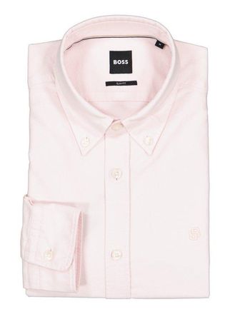 HUGO BOSS Herren Hemd schwarz meliert Slim Fit