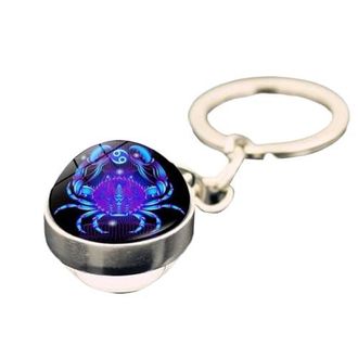 Generico Clé de constellation de clé, clé dhoroscope | Accessoires de portefeuille de constellation, accessoires de sac à dos phosphorescent pour femme, Cancer