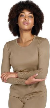 Lapasa Haut Thermique Femme Maillot de Corps à Manches Longues sous-Vêtements Chauds Thermoflux Automne/Hiver L39 Marron Clair (1 Haut, Moyen) S