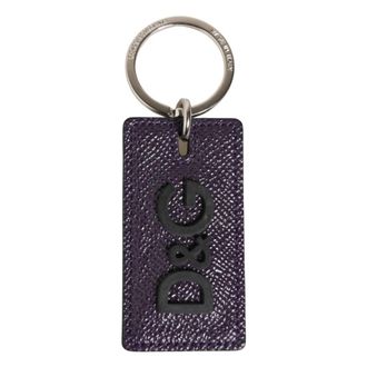 Dolce & Gabbana Leder-Schl&uuml;sselanh&auml;nger - - Accessories - Herren - Lila - ONE SIZE
