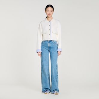 Sandro Cardigan col polo d&eacute;tails popeline