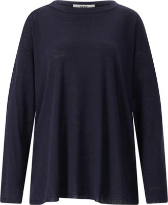 Sminfinity Femme, Pulls, Bleu, Taille: 40/42 FR Tricot &agrave; col rond