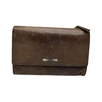 Miu Miu Portefeuille en cuir Pre-owned - Femme - Pre-owned - Brun - Taille: ONE Size