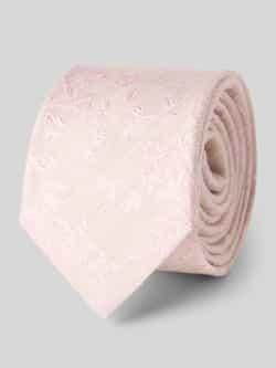 Olymp Krawatte aus Seiden-Mix mit floralem Allover-Stitching