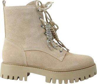 Guess Femme, Chaussures, Beige, Taille: 39 EU Bottes &agrave; lacets