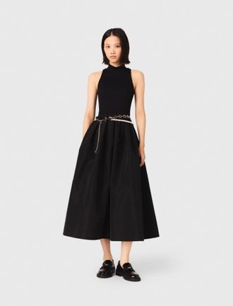 Maje Taftkleid Im Materialmix - Schwarz - Gr&ouml;&szlig;e 32 - Maje