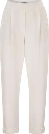 Brunello Cucinelli Pantalon pliss&eacute; - Femme - Pantalons - Blanc - Taille: 36 FR