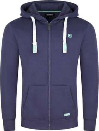 Riverso RIVNoah Veste à capuche, sweatshirt pour homme, avec fermeture éclair, unicolore, noir, en coton, disponible dans les tailles S, M, L, XL, 2XL, 3XL,4X