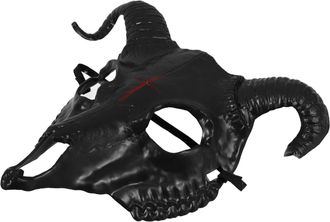 Valiclud Schaf Schädel Maske Halloween Cosplay Masquerade Party Kostüm Requisite Kunststoff Schädelmaske mit Hörnern für Karneval und Maskenball