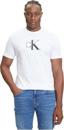 Calvin Klein Homme, Tops, Blanc, Taille: M Tee-shirts-T-S manches courtes-Calvin klein