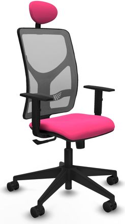 Piqueras y Crespo Rosa Palo Schreibtischstuhl mit 1D-Armen, h&ouml;henverstellbare Lendenwirbelst&uuml;tze und festes Kopfteil, ausgestattet mit 3 Positionen und Schneidschaum, G