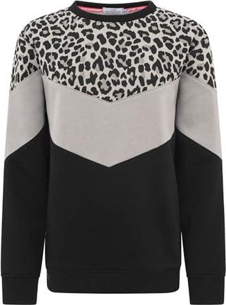 Zwillingsherz Sweat-shirt pour femme - Pull long et confortable en coton - Pull pour femme - Pull d&eacute;contract&eacute; pour femme - Printemps Automne Hiver - L&eacute;opard &agrave; rayur