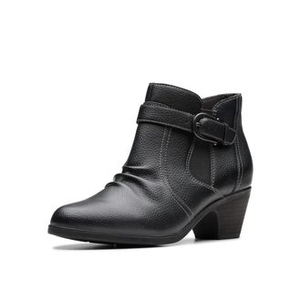 Clarks Damen Emily2 Opal Stiefelette, Schwarz Leder, 41.5 EU