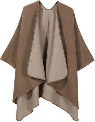 Generic Poncho Femme Hiver Chaud Chale Femme Hiver Chaud Cape Femme Effet enveloppant Ch&acirc;le Tricot&eacute; Ample Style Minimaliste Automne-Hiver Polyvalent