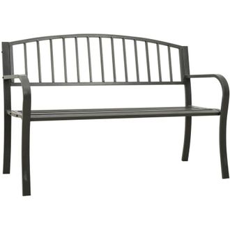 vidaXL Gartenbank Grau 120 cm Stahl vidaXL