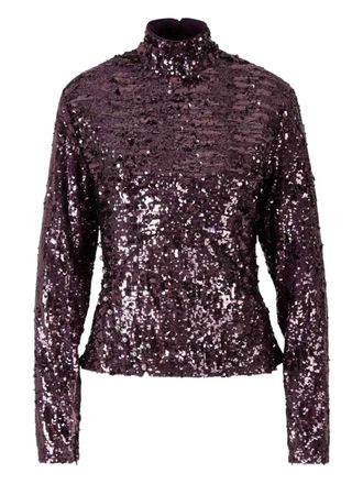 Paco Rabanne haut &agrave; sequins - Violet