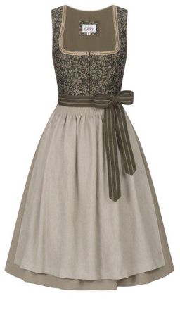 N&uuml;bler Trachtenkleid Midi Dirndl Gina in Oliv von N&uuml;bler