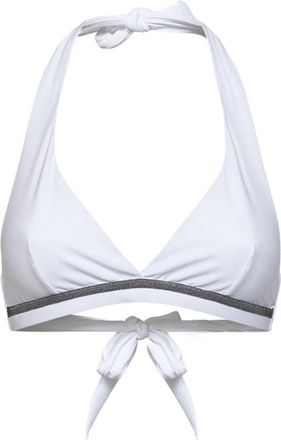 Brunello Cucinelli Femme, Maillots de bain, Blanc, Taille: 42 FR Haut de bikini Techno Jersey avec Monili