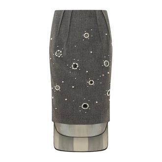 Des_Phemmes Bleistiftrock - - Skirts - Damen - Grau - M