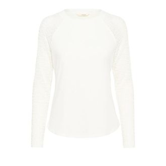 Cream Besticktes Langarm T-Shirt Schneewei&szlig; - - Tops - Damen - Wei&szlig; - XL