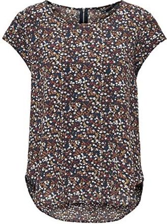 Only Only Femme Onlvic Aop Top Noos Wvn D&eacute;bardeur, Night Sky/Aop: Ella Ditsy Flower (Bleu), 42 EU
