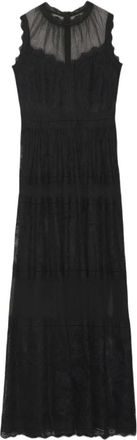 Ermanno Scervino Femme, Robes, Noir, Taille: 38 FR Longue Robe en Tulle avec Inserts en Dentelle