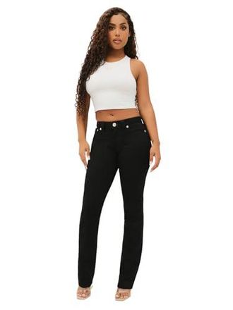 True Religion Billie Mr Straight Body Rinse pour Femme, Noir, Taille 33