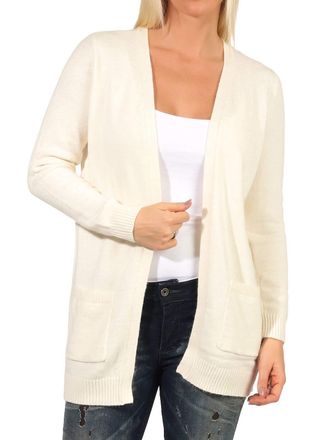Only Damen Onllesly L/S Open Cardigan KNT Noos Strickjacke 15174274,Whitecap Gray/Detail:w. Melange,S
