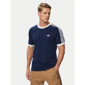 adidas T-Shirt Drop Needle 3 Stripes Tee KS7448 Dunkelblau Regular Fit