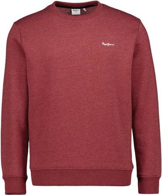 Pepe Jeans London Herren Sweatshirt rot Baumwolle unifarben