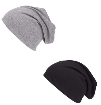 shenky 2er Set Jersey Beanie grau schwarz, Beanie Herren Sommer, Lange M&uuml;tze, Winterm&uuml;tze Herren, Winterm&uuml;tze Damen, &Uuml;bergangsm&uuml;tze