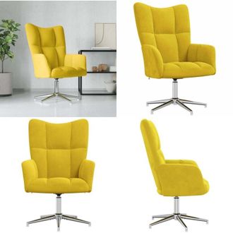 vidaXL Relaxsessel Senfgelb Samt - Samtsessel - Sessel Gelb - Wohnzimmersessel - Drehsessel - Lounge Chair - Home & Living
