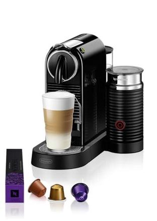 Nespresso DeLonghi EN267.BAE Citiz Kaffeemaschine mit Milchaufsch&auml;umer, Energiesparfunktion, 1710W, 1 Liter, 37.2 x 21.8 x 27.7 cm, Schwarz