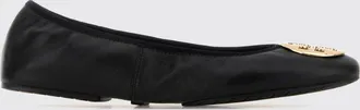 Tory Burch Ballerines Reva en cuir lisse avec logo m&eacute;tallique Double T