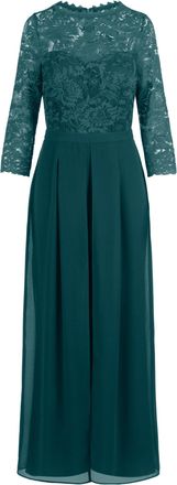 Apart Fashion APART Abendoverall mit Spitzentop und weitem Bein, dunkelgr&uuml;n, 44