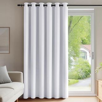 Deconovo Rideaux Occultants Isolant Thermique Anti Froid, Design Moderne &agrave; Oeillets, Rideaux pour Salon et Chambre, 203X214 CM (Largeur X Hauteur), No?l Blanc 