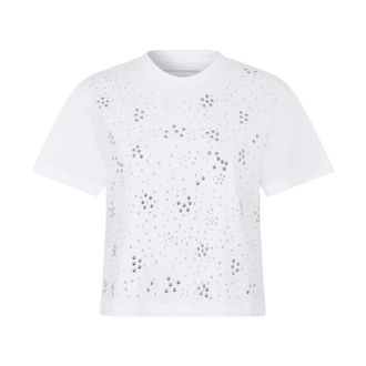 Paco Rabanne Bedrucktes T-Shirt mit Rundhalsausschnitt - - Tops - Damen - Wei&szlig; - S